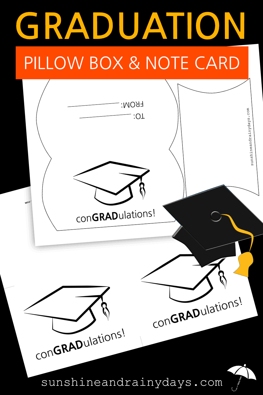 Printable Graduation Cards - Sunshine and Rainy Days