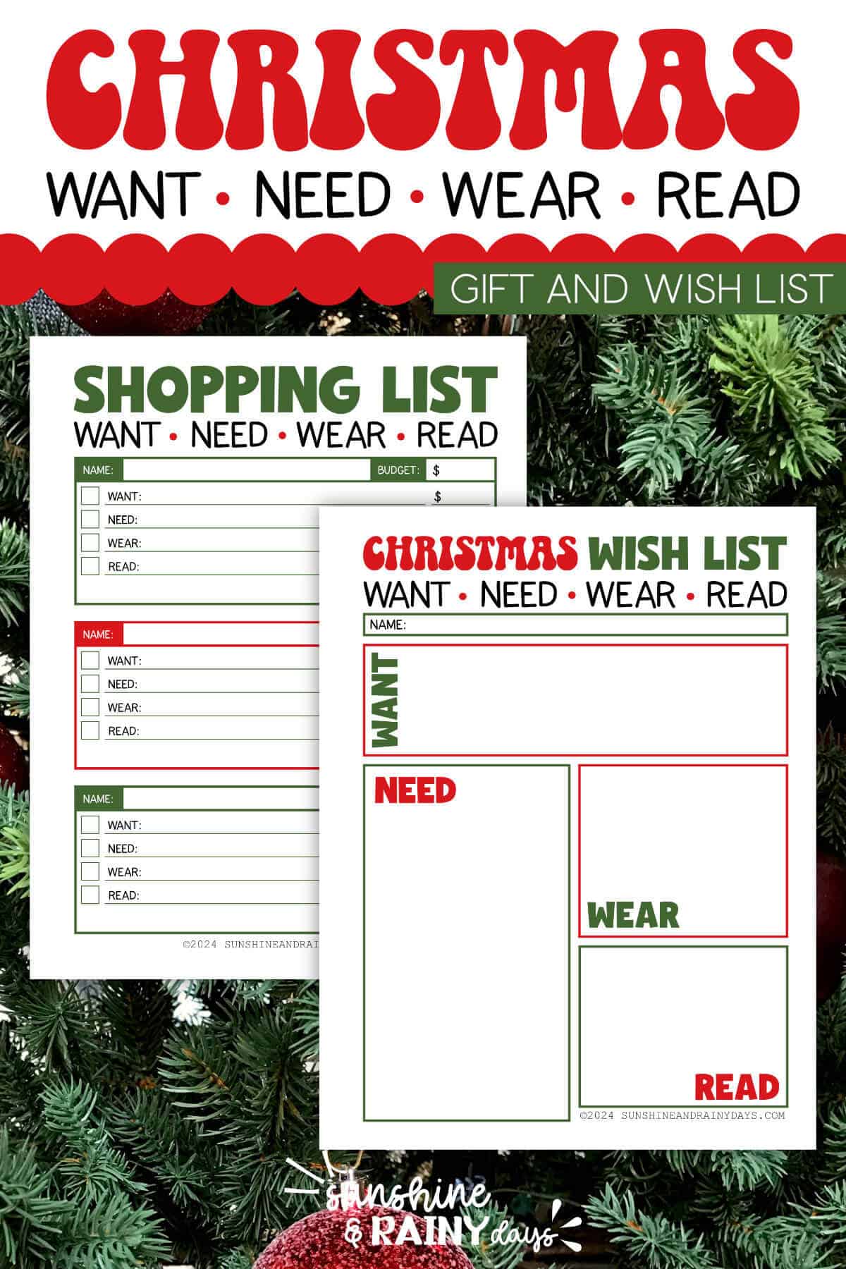 Christmas Want, Need, Wear, Read Shopping and Wish List - Sunshine and ...