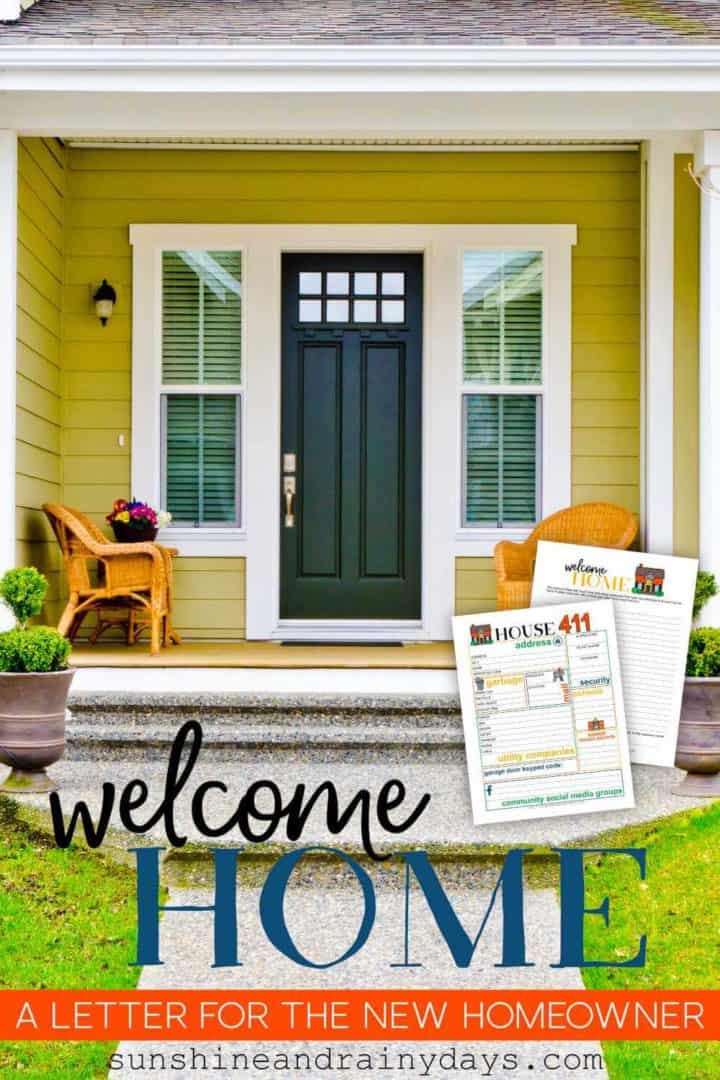 Welcome Home Letter To New Homeowners - Sunshine and Rainy Days