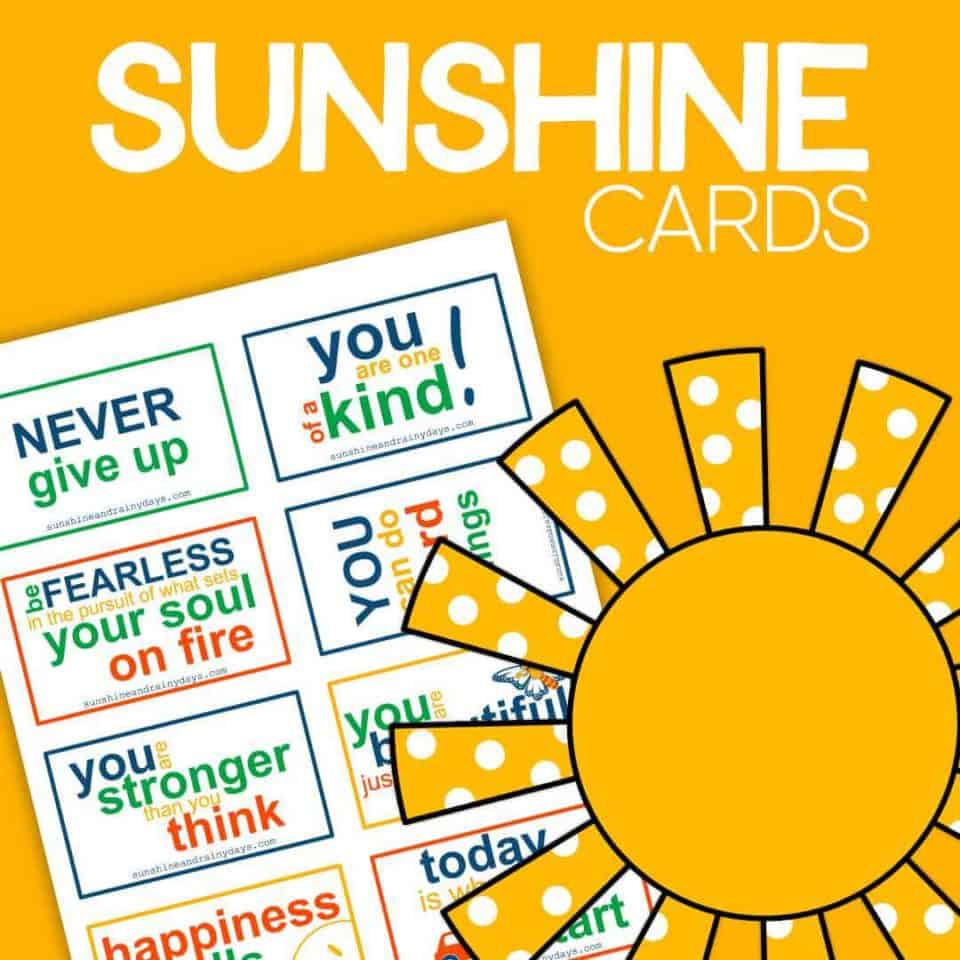 Teacher Appreciation Cards To Color - Sunshine and Rainy Days