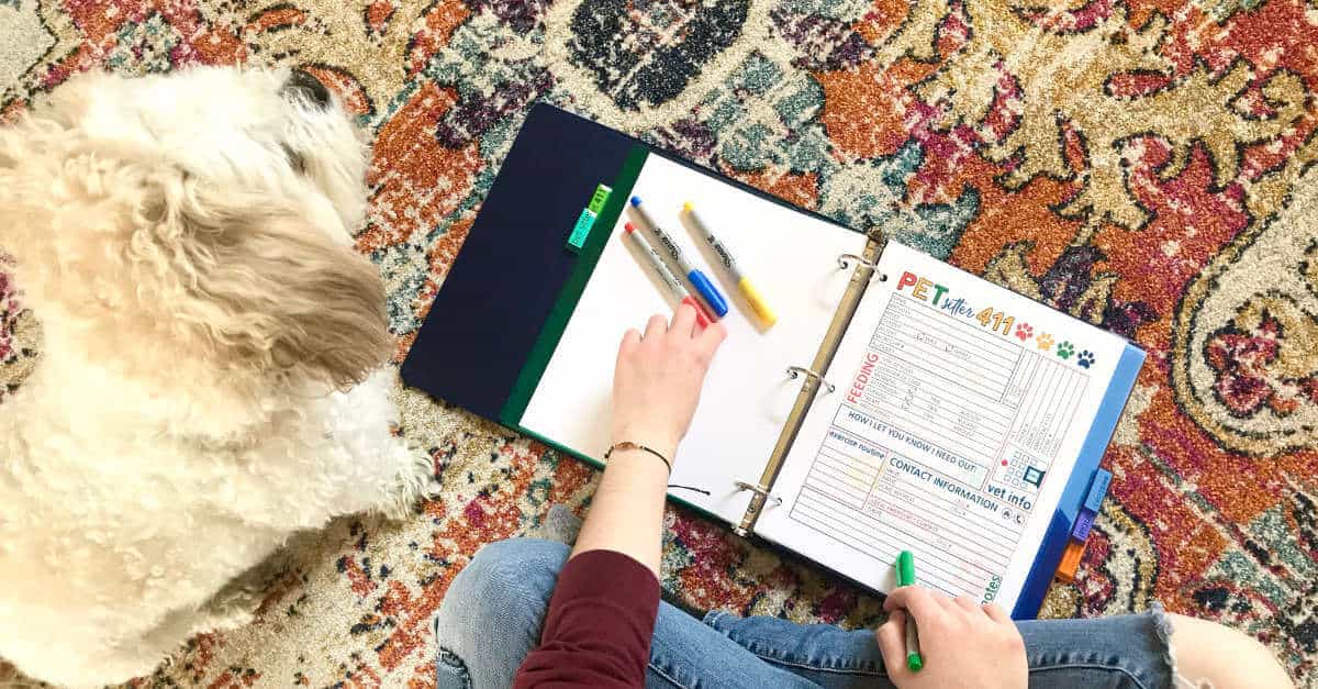The Ultimate Pet Sitter Printable - Sunshine and Rainy Days