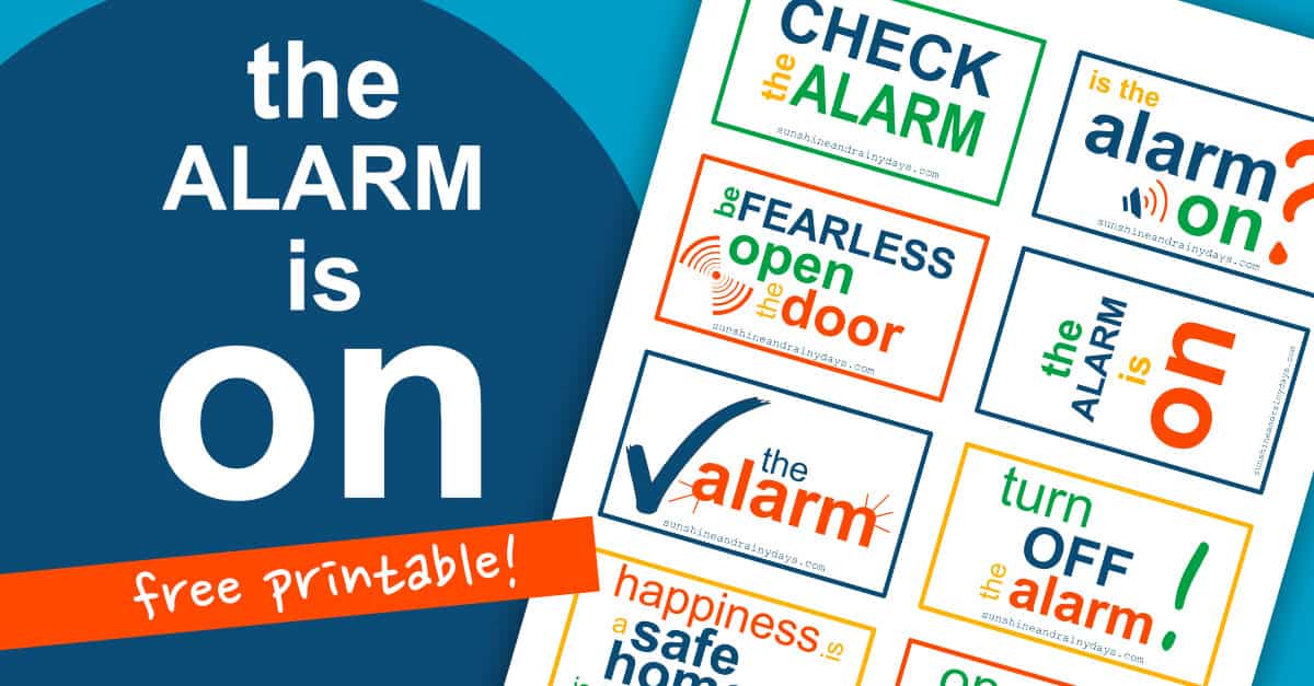 The Alarm Is On! Free Printable - Sunshine And Rainy Days