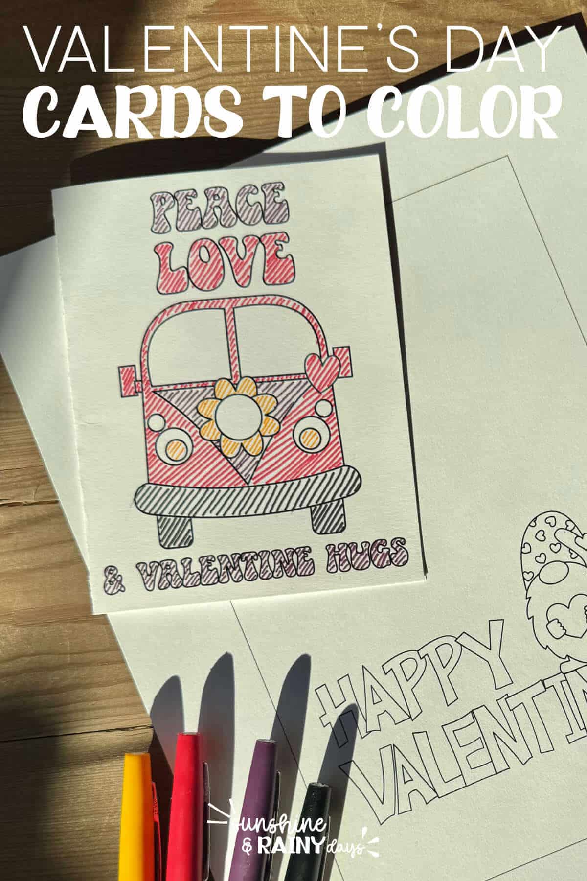 Printable Valentine's Day Cards To Color - Sunshine and Rainy Days