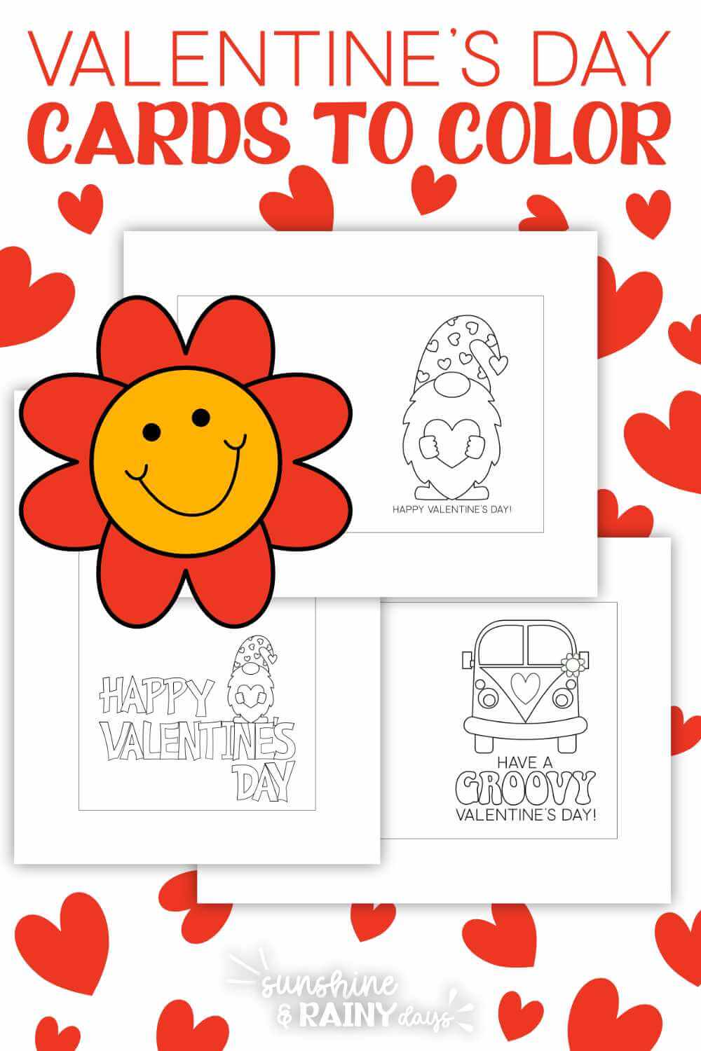 Printable Valentine Cards To Color - Sunshine and Rainy Days