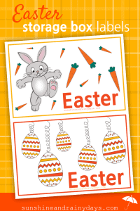 Easter Storage Box Labels - Sunshine and Rainy Days