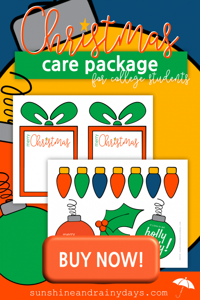Christmas Care Package For College Students - Sunshine and Rainy Days