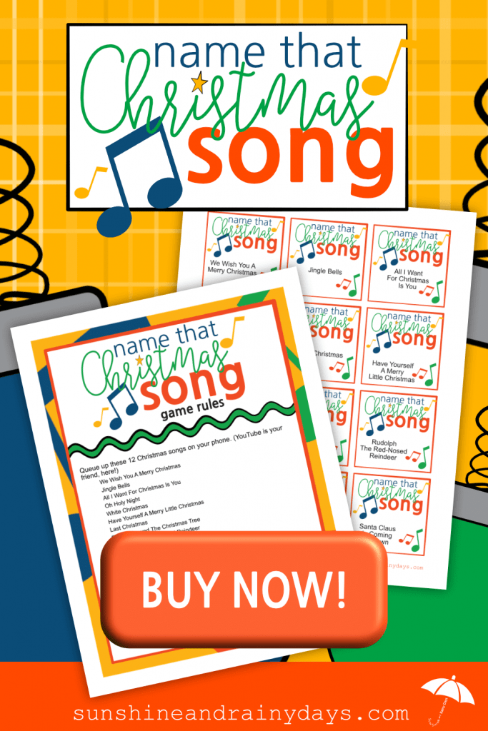 Name That Christmas Song Game - Sunshine and Rainy Days