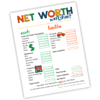 Net Worth Worksheet - Discover YOUR Net Worth - Sunshine and Rainy Days