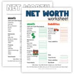 Net Worth Worksheet - Sunshine and Rainy Days
