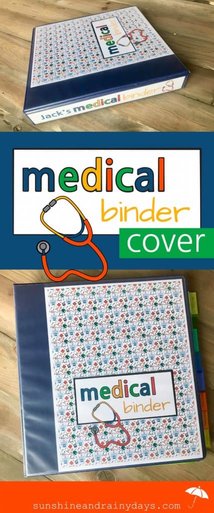Medical Binder Cover And Spine - Sunshine And Rainy Days