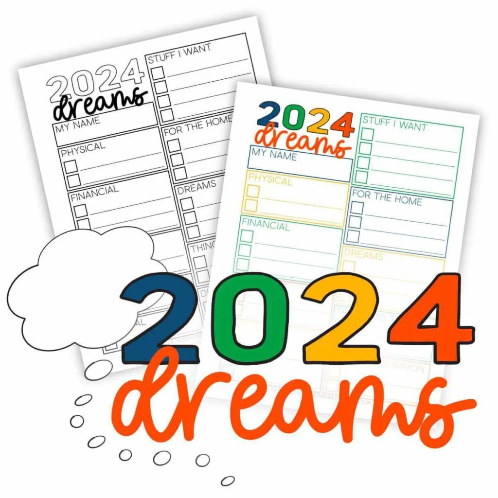 2024 Dream Sheet - Sunshine and Rainy Days