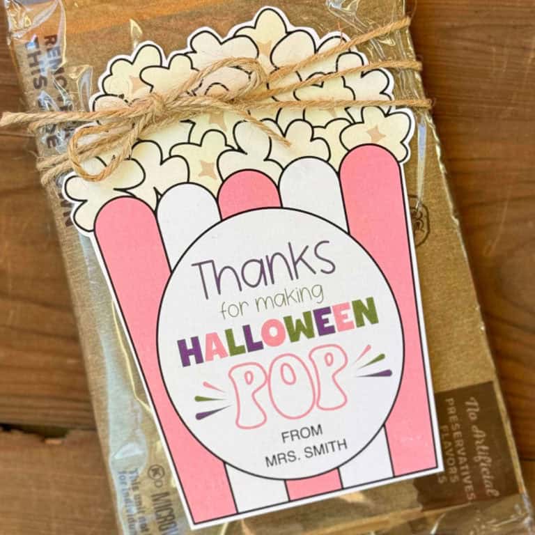 Halloween Popcorn Tags - Sunshine and Rainy Days