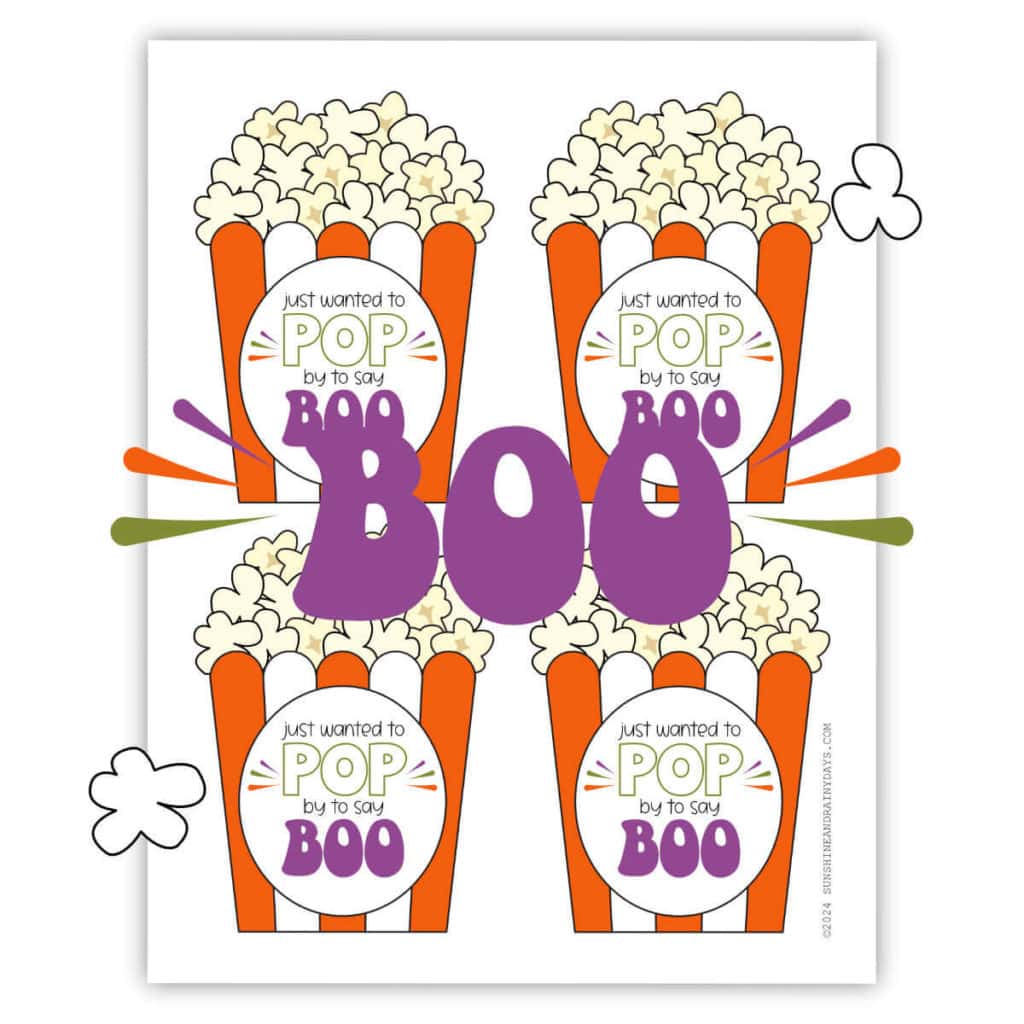Halloween Popcorn Tags - Sunshine and Rainy Days