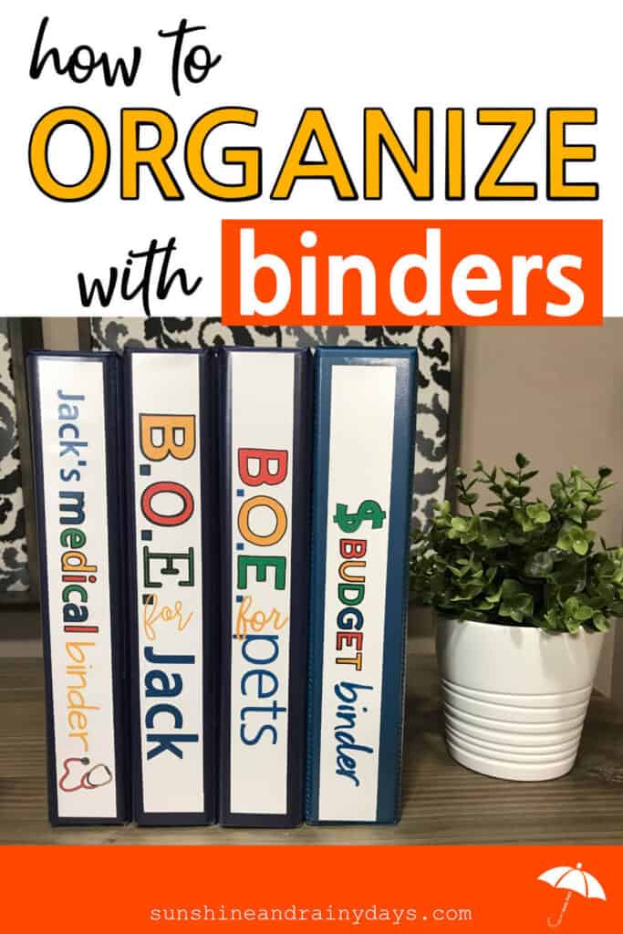 How To Organize With Binders Sunshine And Rainy Days How To Organize With Binders Sunshine And Rainy Days