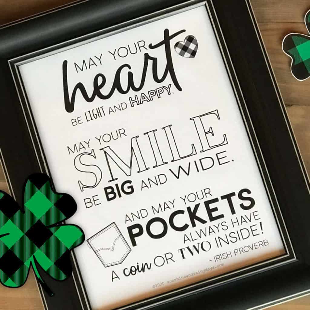 Printable St. Patrick's Day Signs - Sunshine and Rainy Days