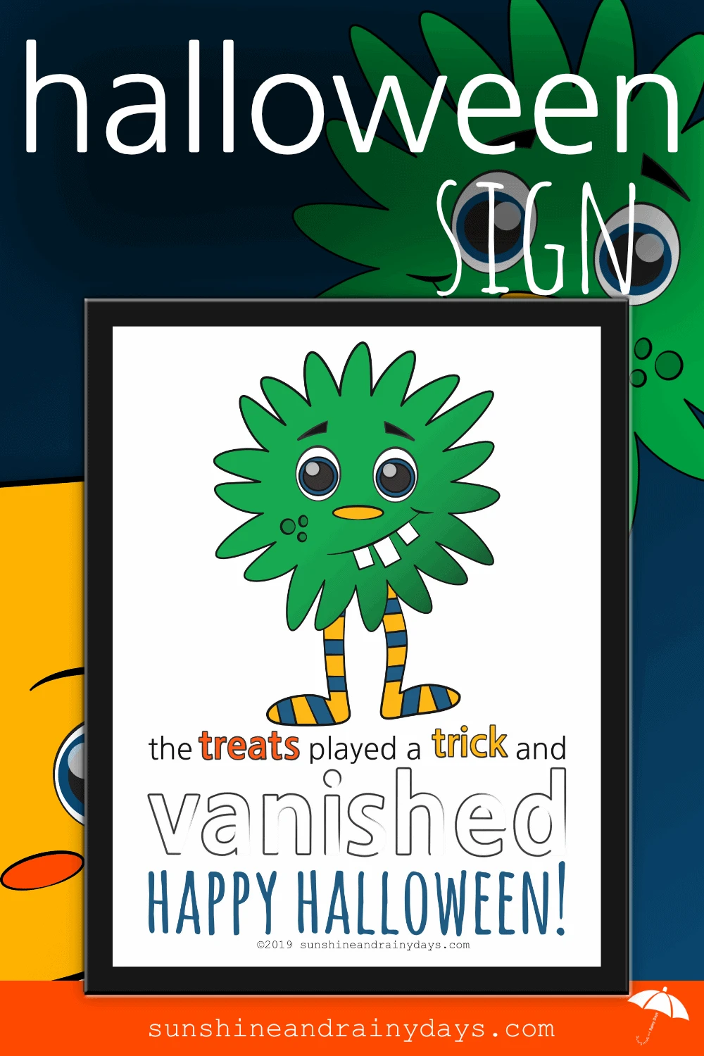 FUN Printable Halloween Signs For Your Door - Sunshine and Rainy Days