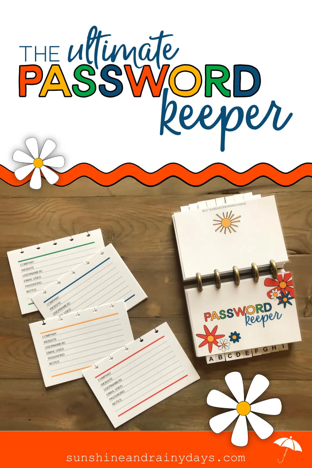 The Ultimate Discbound Password Keeper - Sunshine and Rainy Days
