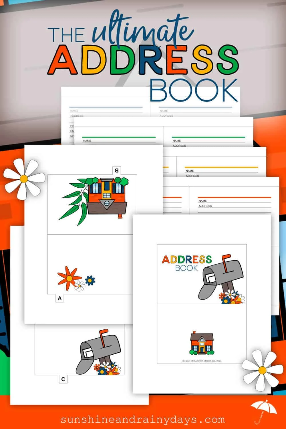 The Ultimate Discbound Address Book - Sunshine and Rainy Days