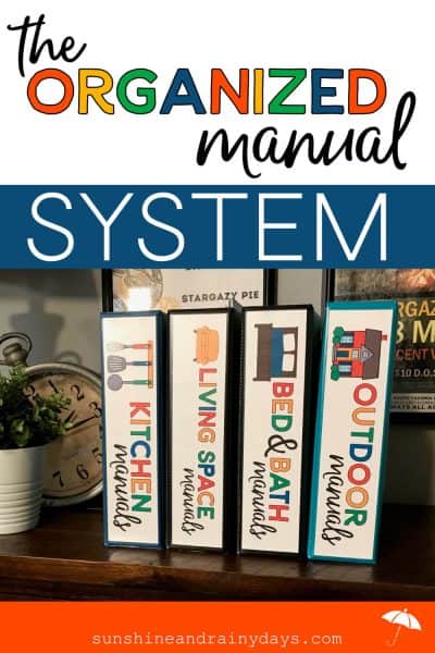 How To Organize Manuals - So They're Easy To Find - Sunshine and Rainy Days