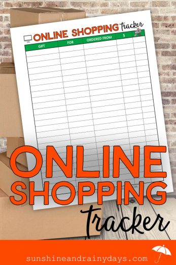 Online Shopping Tracker - Sunshine and Rainy Days