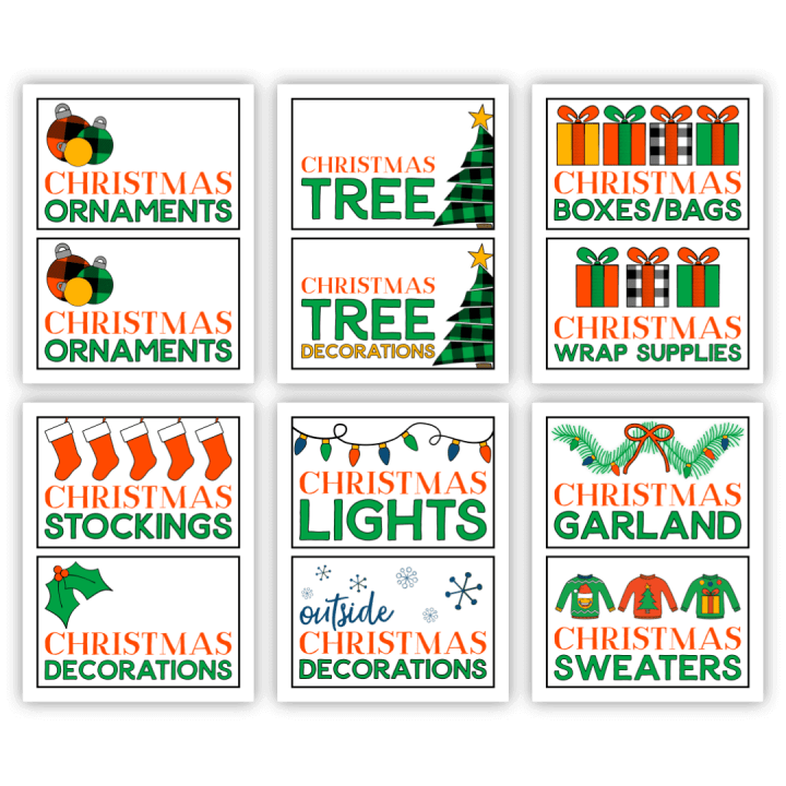 Christmas Storage Box Labels - Sunshine and Rainy Days