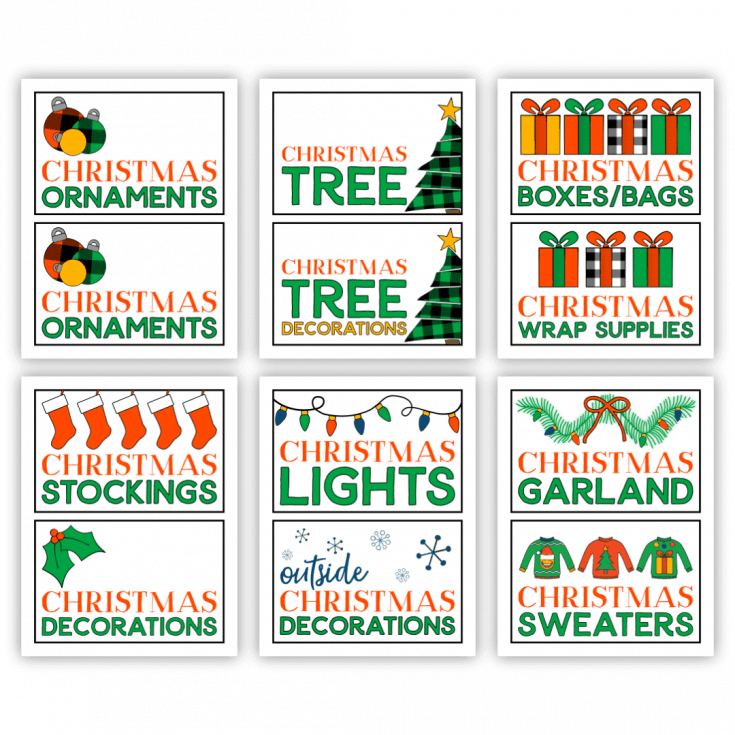 Christmas Storage Box Labels - Sunshine and Rainy Days