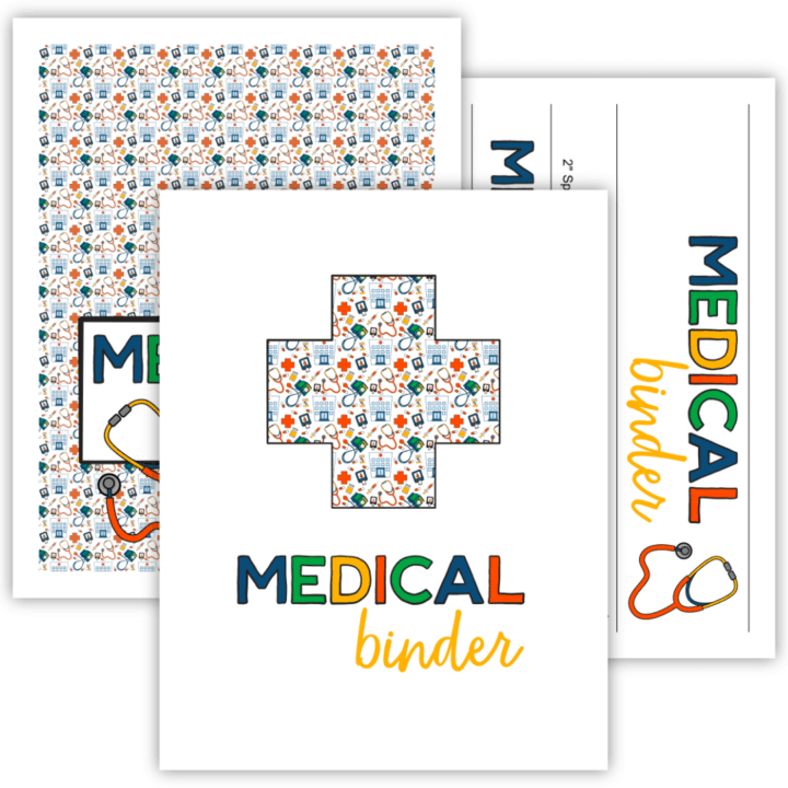 Medical Binder Cover And Spine - Sunshine and Rainy Days