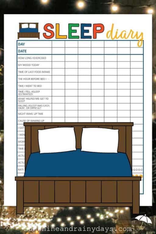 Sleep Diary - A Printable To Record Your Sleep Patterns - Sunshine and ...