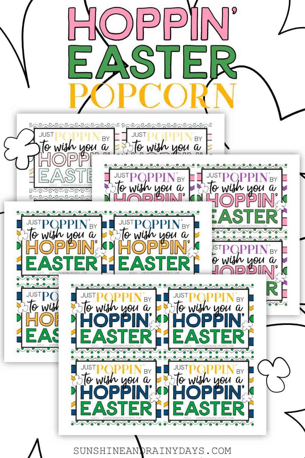 Happy Easter Microwave Popcorn Tag - Sunshine and Rainy Days