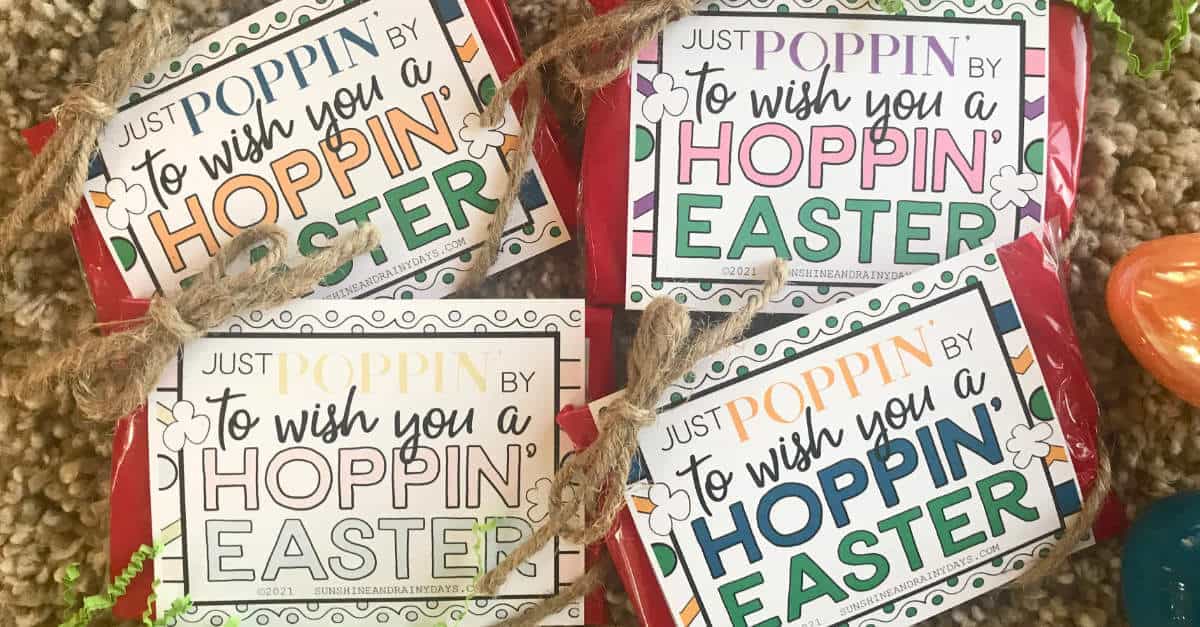 Printable Easter Popcorn Tags - Sunshine and Rainy Days