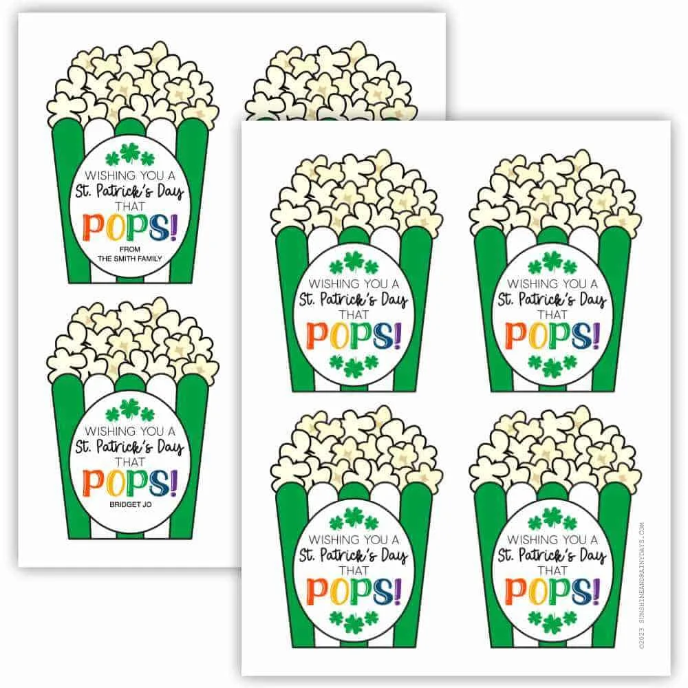 St. Patrick's Day Popcorn - Sunshine and Rainy Days