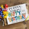 Happy Birthday Popcorn Tag - Sunshine and Rainy Days