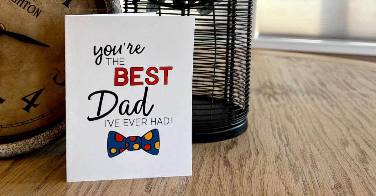 Father's Day Printable Notecard - Sunshine and Rainy Days