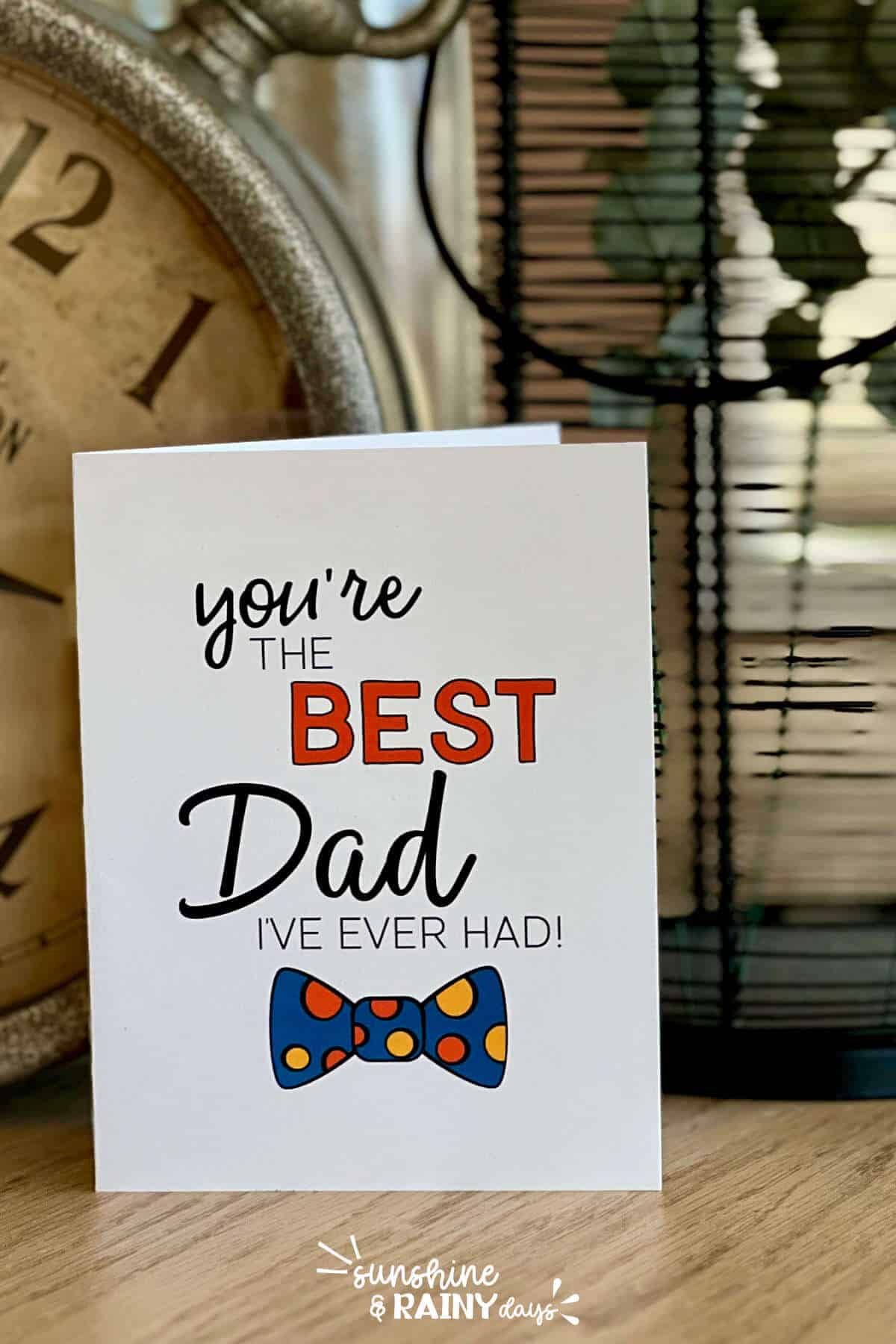 Father's Day Printable Notecard - Sunshine and Rainy Days