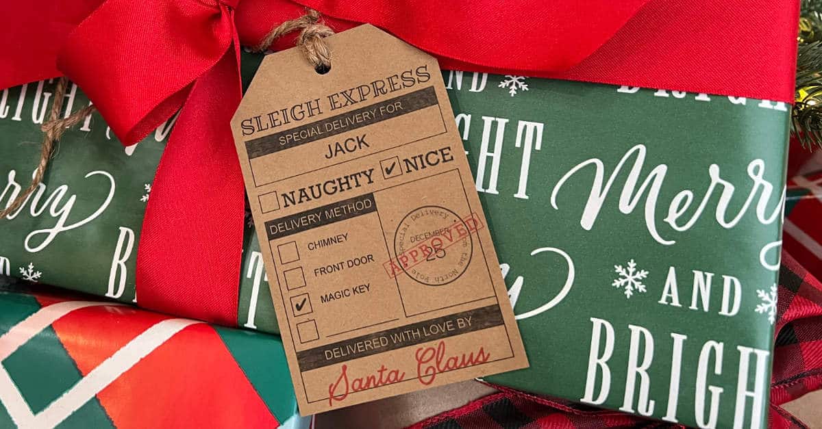 From Santa Gift Tags - Sunshine and Rainy Days