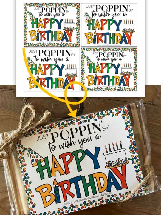 Mother's Day Microwave Popcorn Tag - Sunshine and Rainy Days