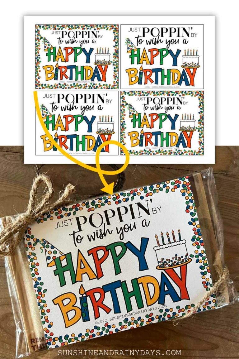 Happy Birthday Microwave Popcorn Tag - Sunshine and Rainy Days
