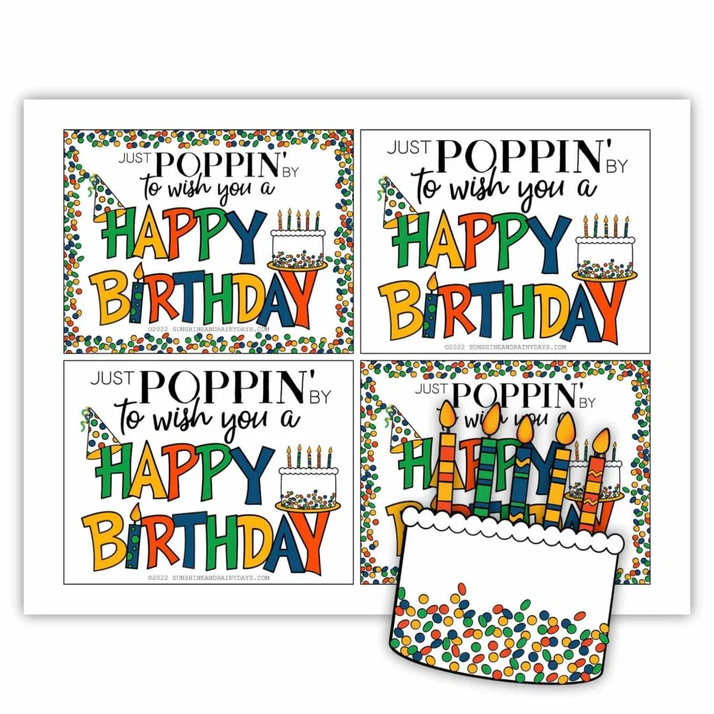Happy Birthday Microwave Popcorn Tag - Sunshine and Rainy Days