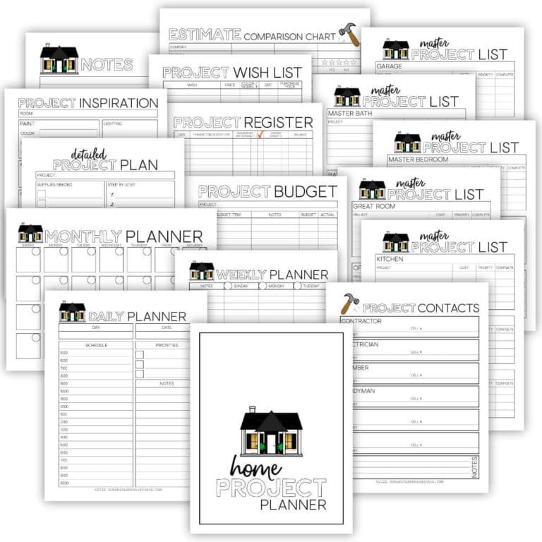 Home Project Planner - Sunshine and Rainy Days