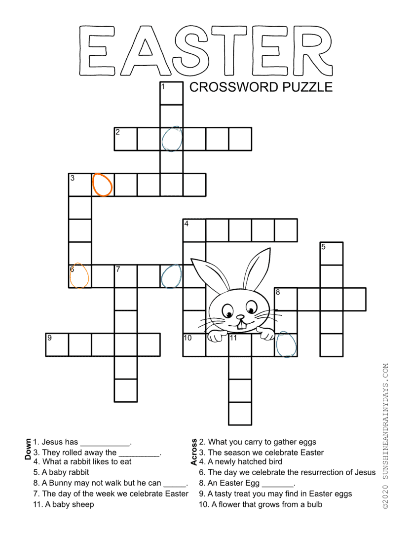 Easter Crossword Puzzle - Sunshine and Rainy Days