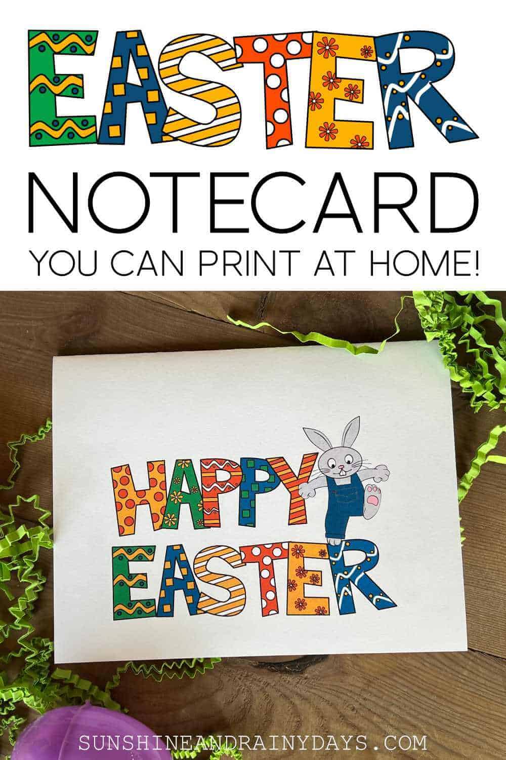 Free Printable Happy Easter Card - Sunshine and Rainy Days