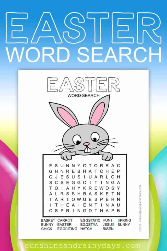 Easter Word Search Printable - Sunshine and Rainy Days