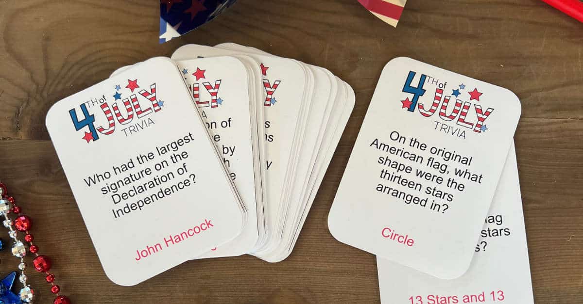 4th of July Trivia Game - Sunshine and Rainy Days