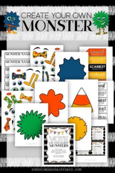 Create Your Own Monster Activity - Sunshine and Rainy Days