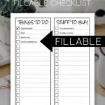 Fillable Things To Do Checklist - Sunshine and Rainy Days