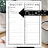 Fillable Things To Do Checklist - Sunshine and Rainy Days