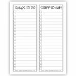 Fillable Things To Do Checklist - Sunshine and Rainy Days