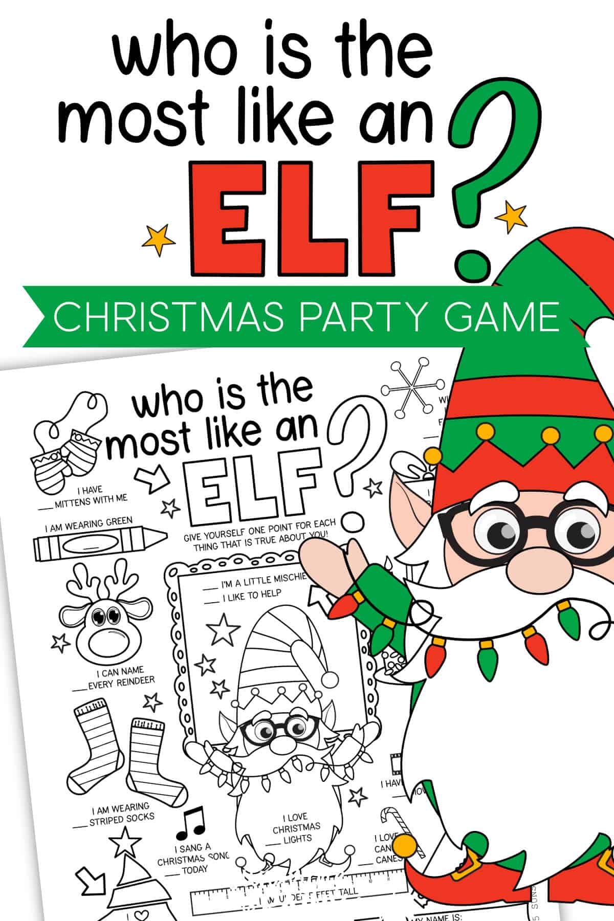 Who Is The Most Like An Elf Christmas Party Game - Sunshine and Rainy Days