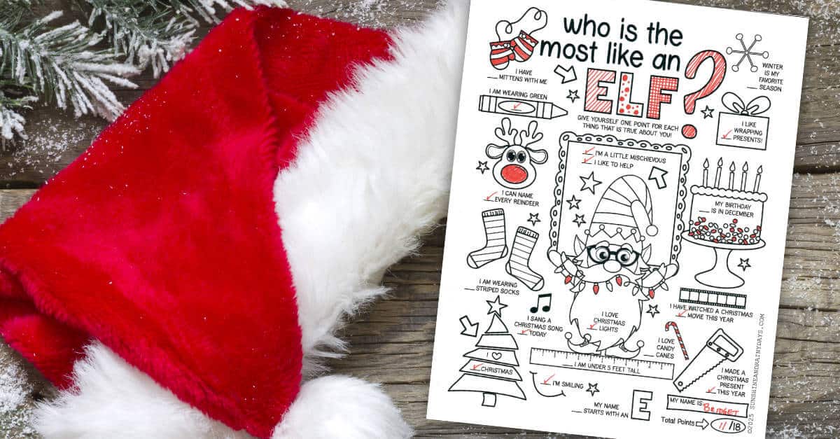 Who Is The Most Like An Elf Christmas Party Game - Sunshine and Rainy Days