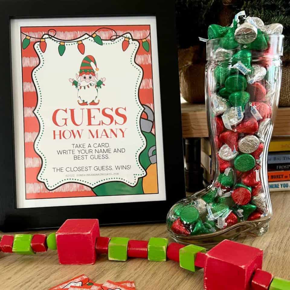 Guess How Many Christmas Party Game - Sunshine and Rainy Days